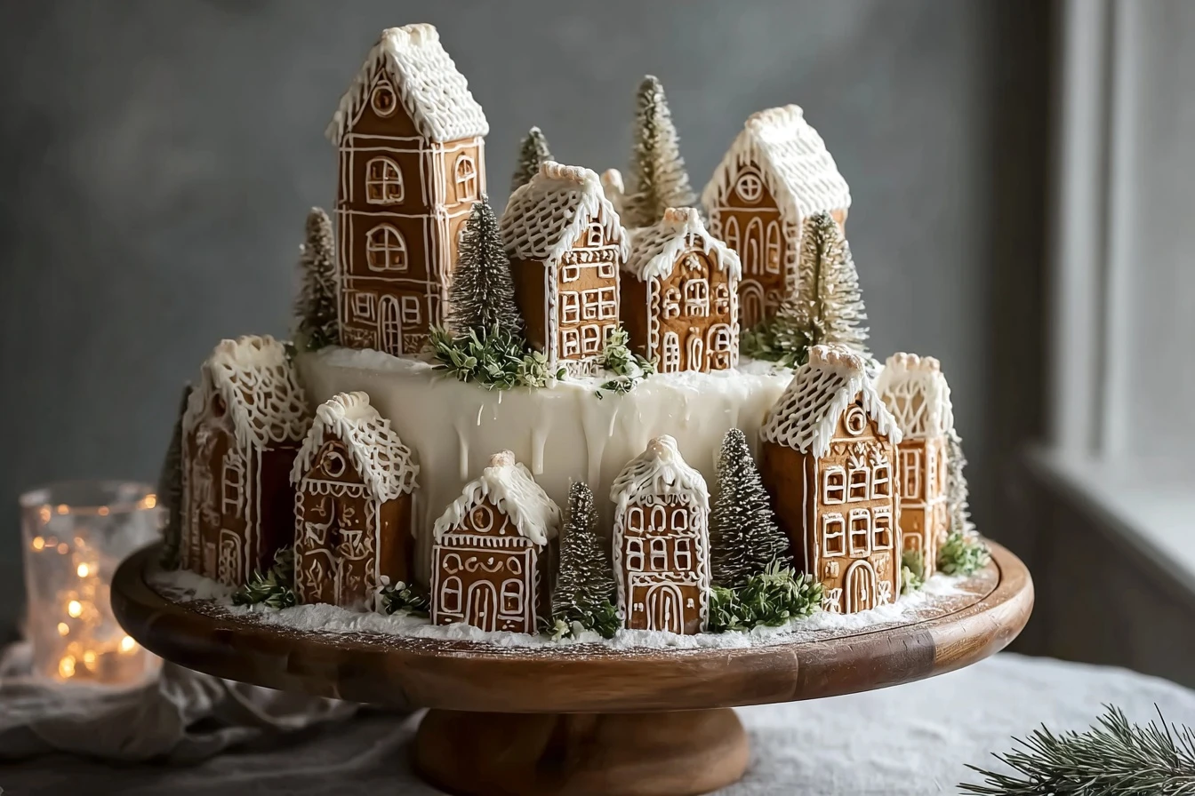 Gingerbread Village Cake Recipe – Festive & Whimsical Holiday Dessert