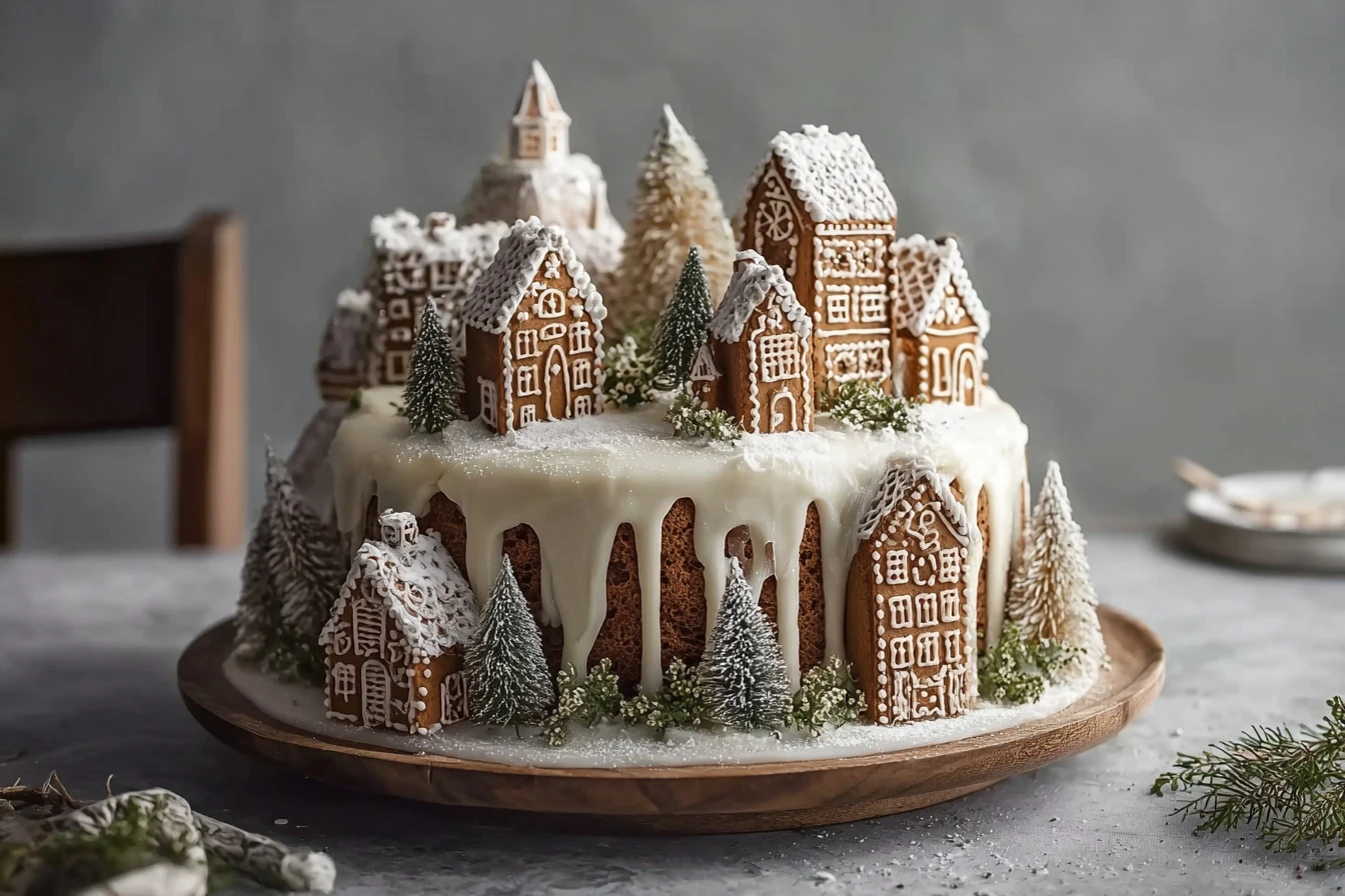 Gingerbread Village Cake Recipe – Festive & Whimsical Holiday Dessert
