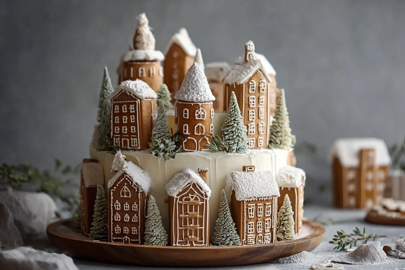 Gingerbread Village Cake Recipe – Festive & Whimsical Holiday Dessert